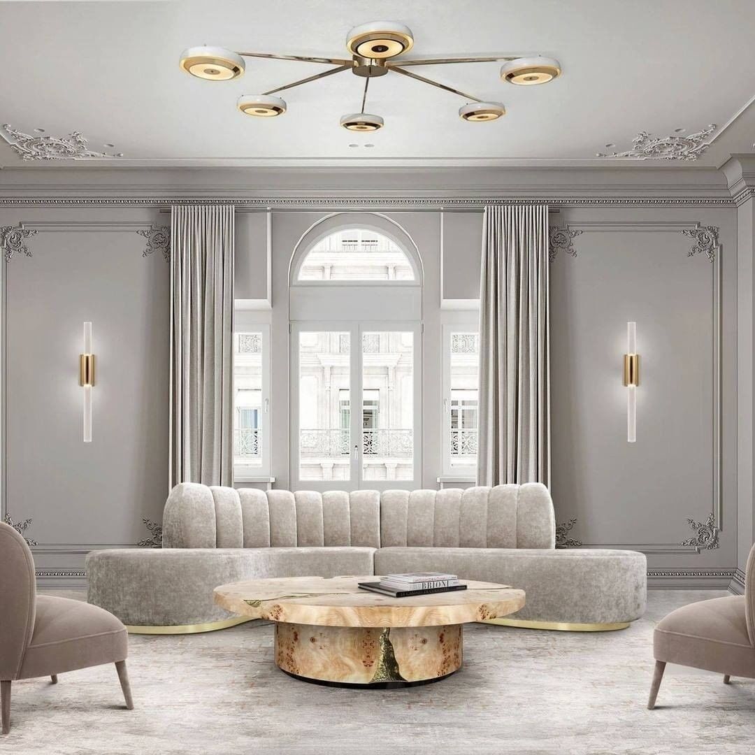 Living Room Project In Neutral Tones With Luxury Lighting